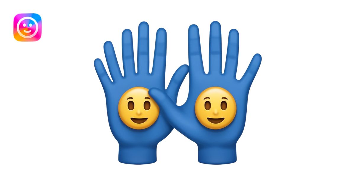 Dos manitas azules diagonales en forma de reverencia emoji | AI Emoji ...