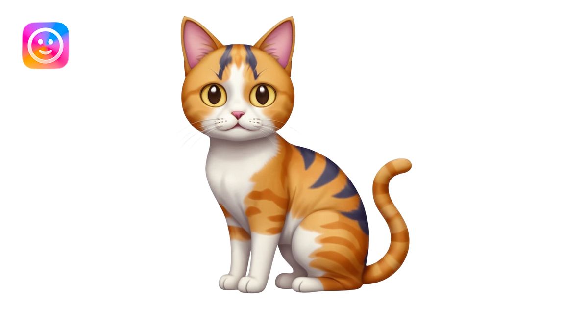 full body colourful calico tabby cat with disproportioned head with an ...