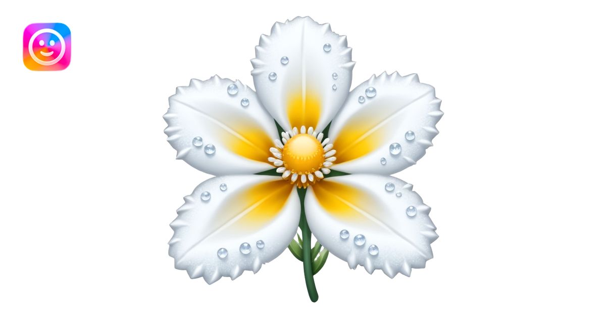 A tiny winter bloom dusted lightly with frost crystals. emoji | AI ...