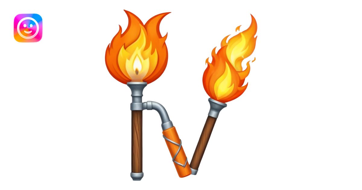 pitchfork and a torch crossing each other to make an x emoji | AI Emoji ...