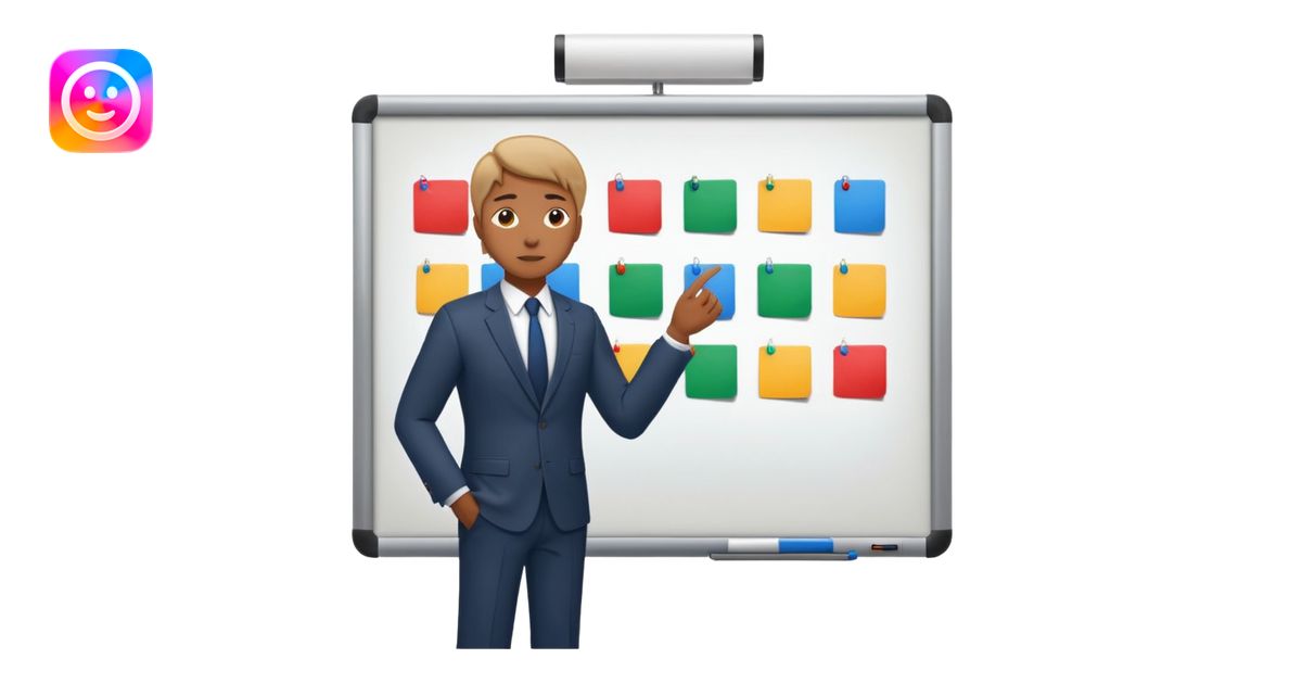 Create a realistic emoji of a person making some decisions in front of ...