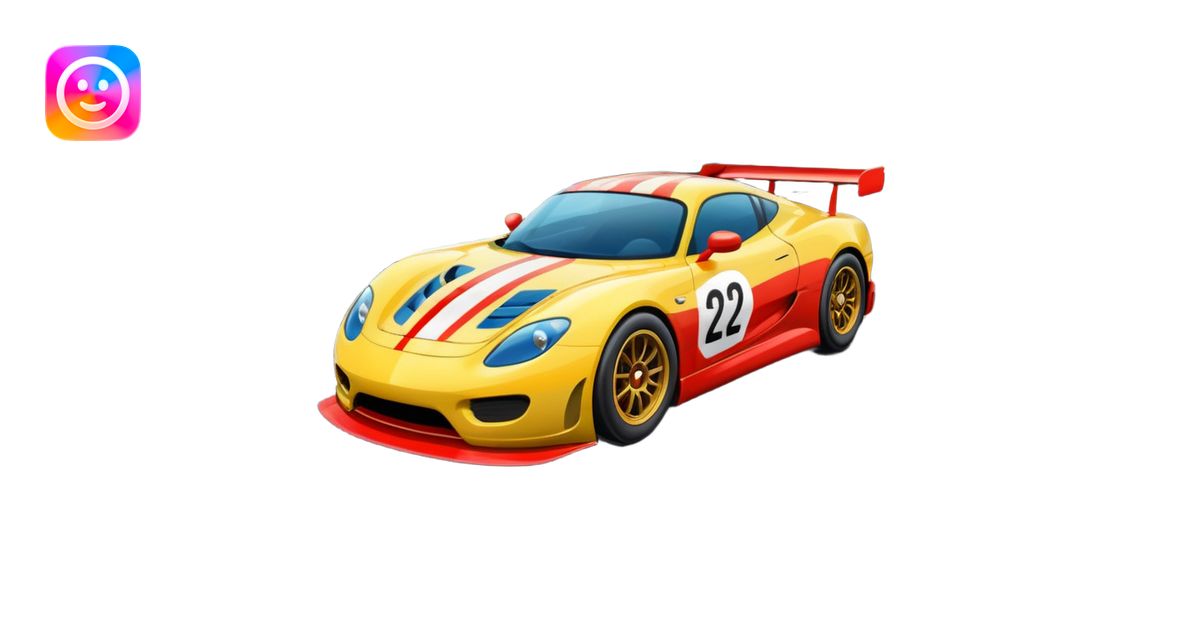 race car with track and cool background emoji | AI Emoji Generator