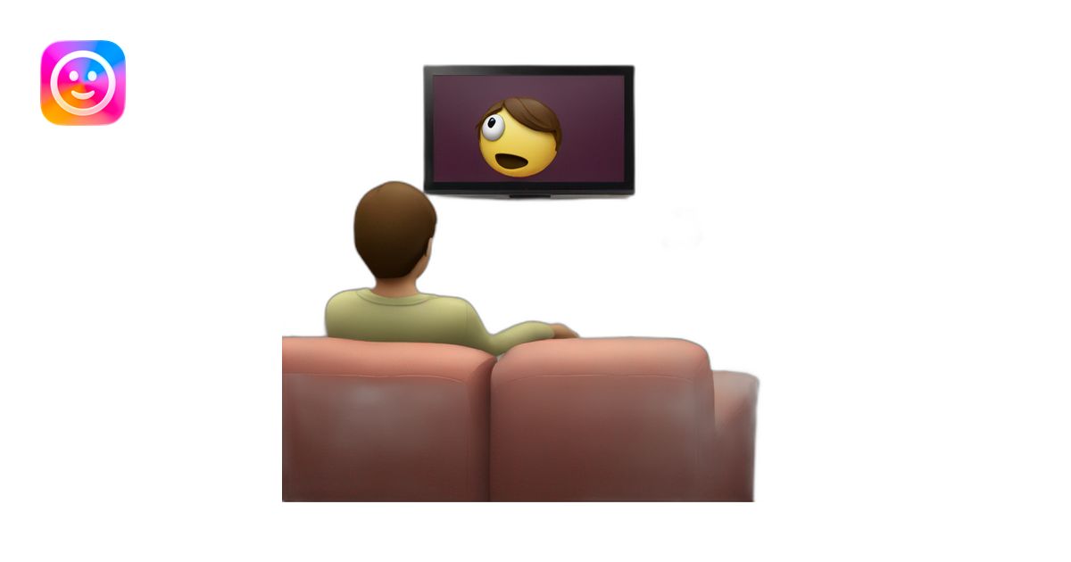 Watching TV emoji | AI Emoji Generator