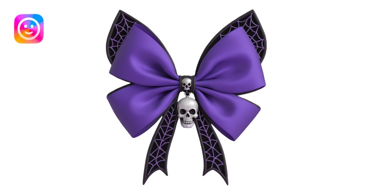 gothic bow with deep purple satin, silver skull charm, black gemstone ...