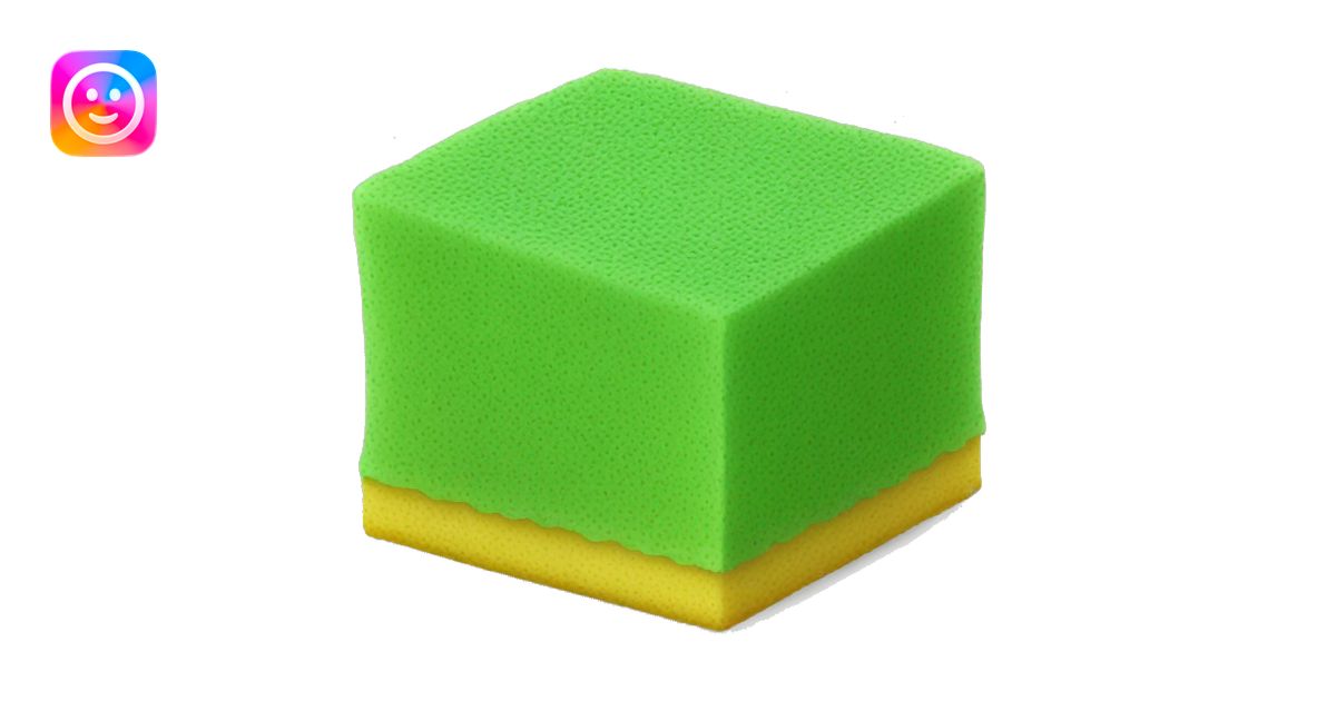 green flat square dish sponge emoji | AI Emoji Generator