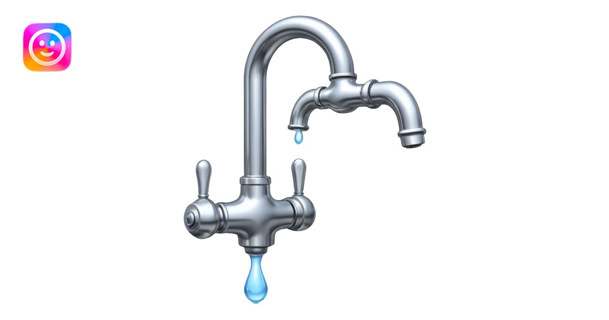 water pouring from an old tap, 1980 emoji | AI Emoji Generator