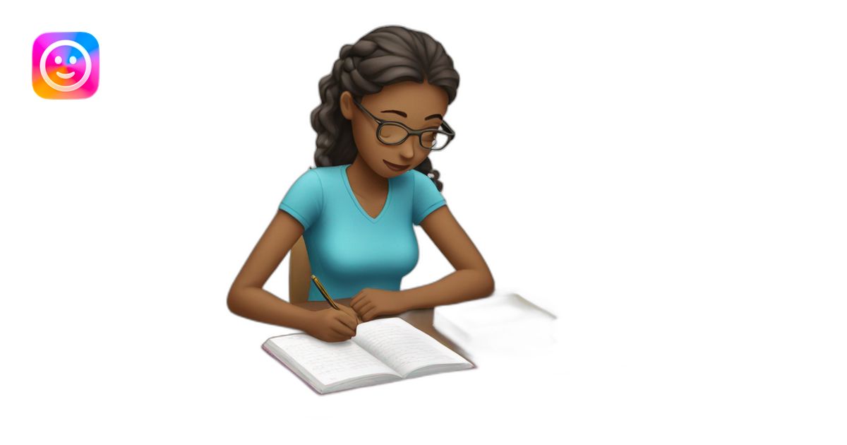 Girl studying emoji | AI Emoji Generator