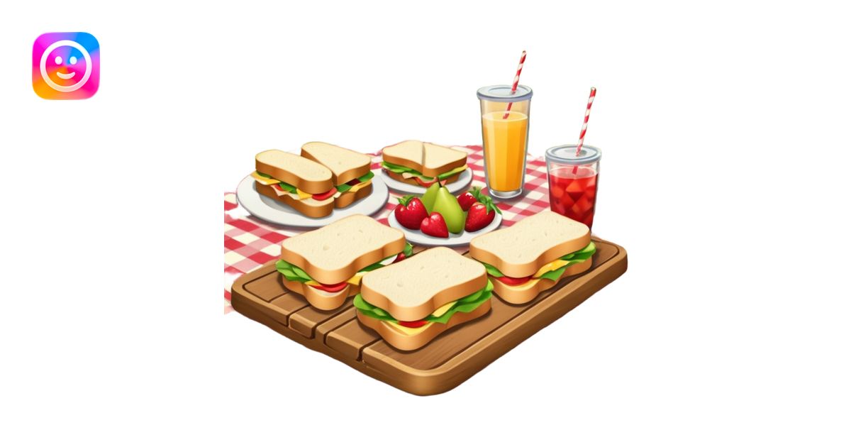 picnic table with food items on it emoji | AI Emoji Generator