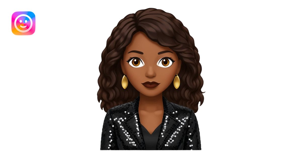 Maxine Jones from En Vogue with long dark brown hair, black sequin ...