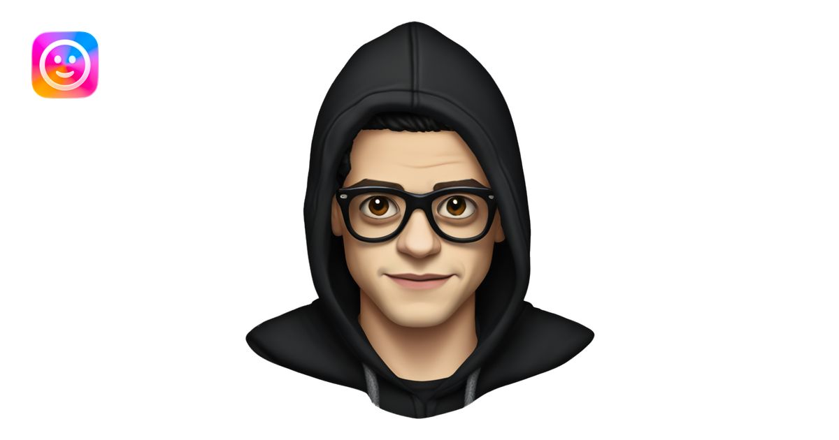 Rami Malek Elliot Alderson wearing black hoodie Mr Robot Emoji emoji ...