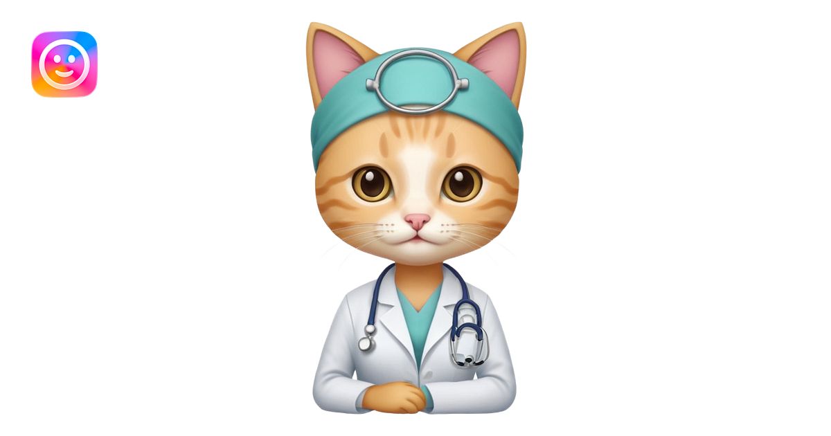 make me a cute little female doctor kitten emoji | AI Emoji Generator