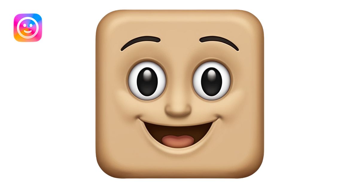 make a brown wall with 2 black eyes and a smile emoji | AI Emoji Generator