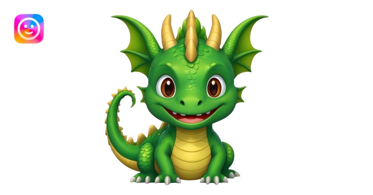 cute dragon emoticon style emoji | AI Emoji Generator