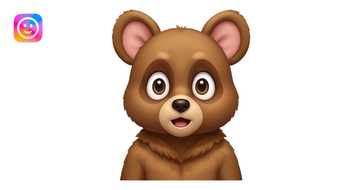 Full Beary wide-open eyes, small “O” mouth, raised eyebrows, dynamic ...