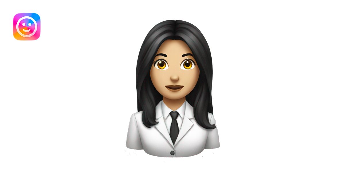 Female defense attorney with long black hair emoji | AI Emoji Generator