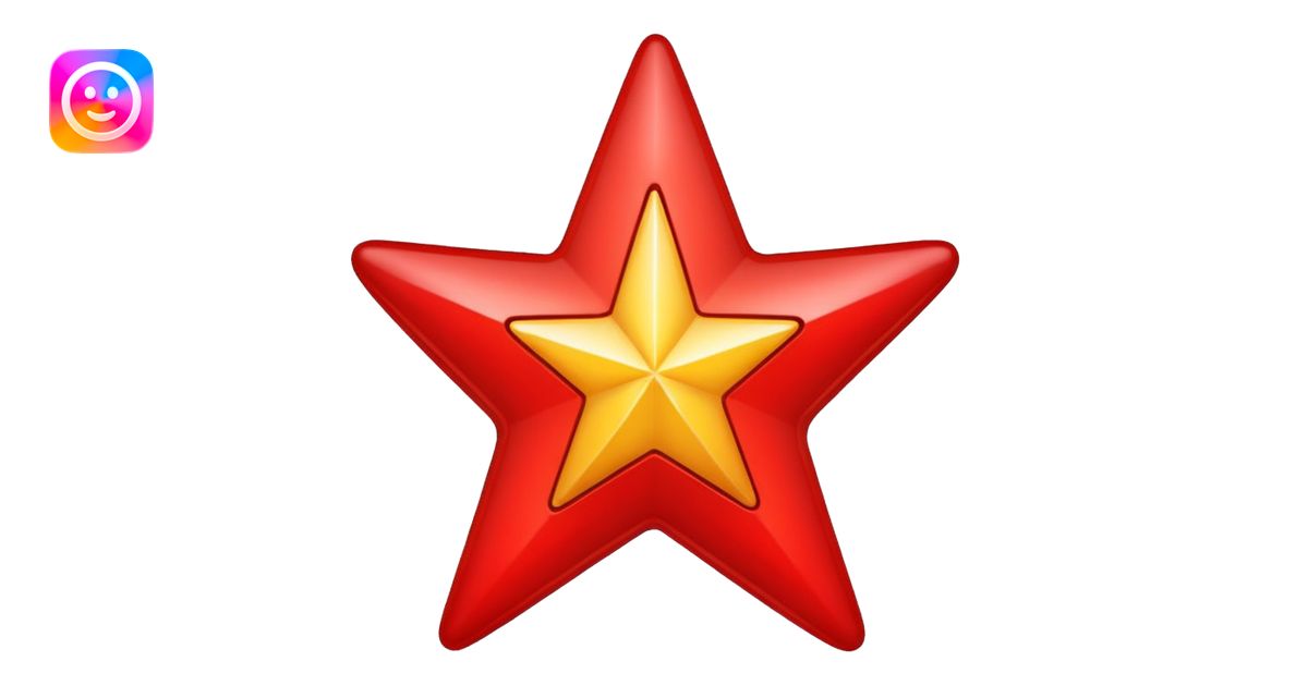 just a 5 edged red star with black background emoji | AI Emoji Generator