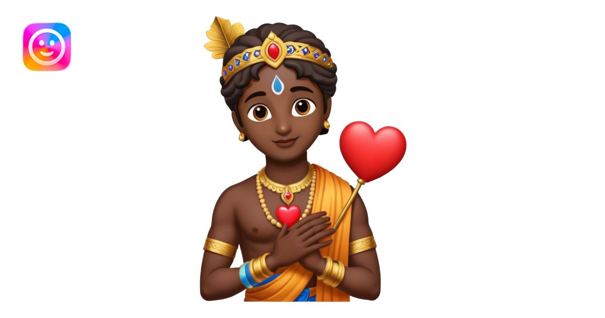 hindu god krishna and heart emoji | AI Emoji Generator