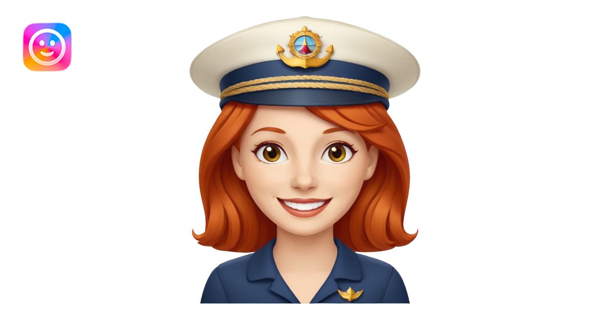 cruise emoji with a red headed woman emoji | AI Emoji Generator