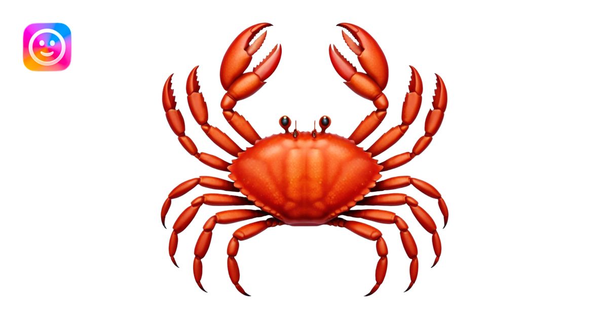 A live crab with only eight legs and two pincers emoji | AI Emoji Generator