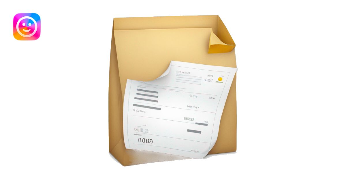 an invoice which sent freelancer to customer emoji | AI Emoji Generator