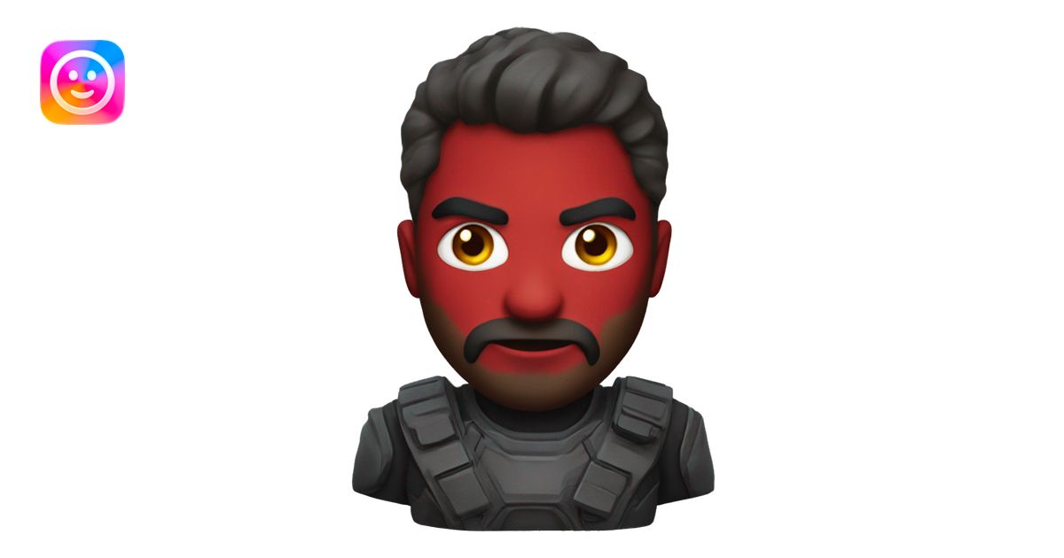 un diablo rojo con halo emoji | AI Emoji Generator