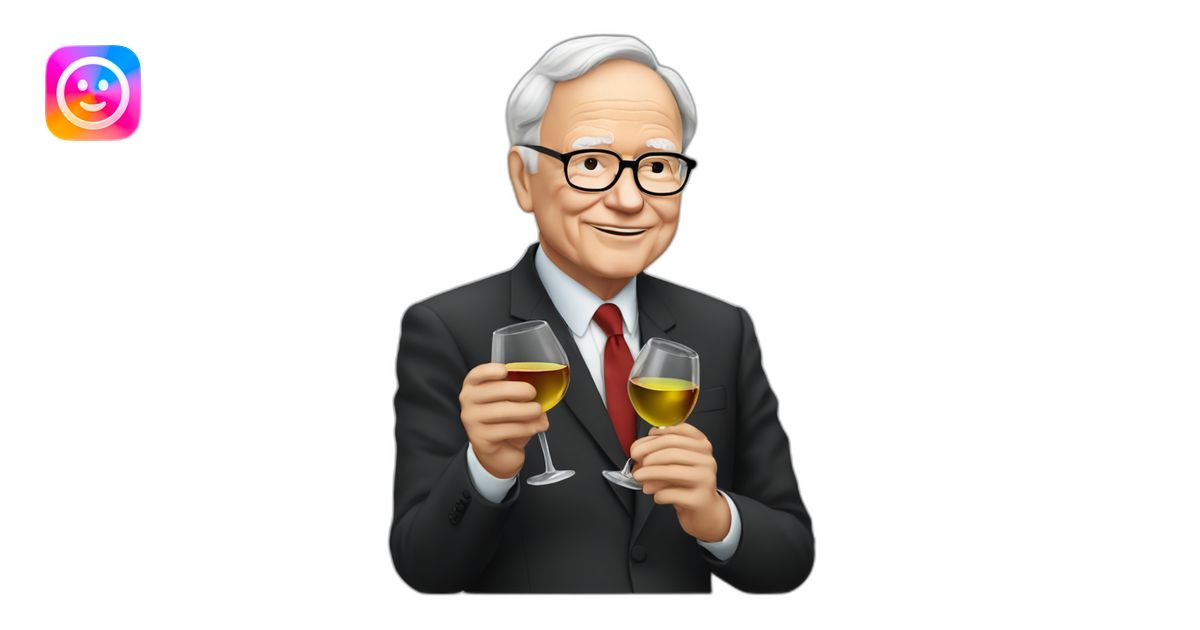 warren buffet drinking wine emoji | AI Emoji Generator