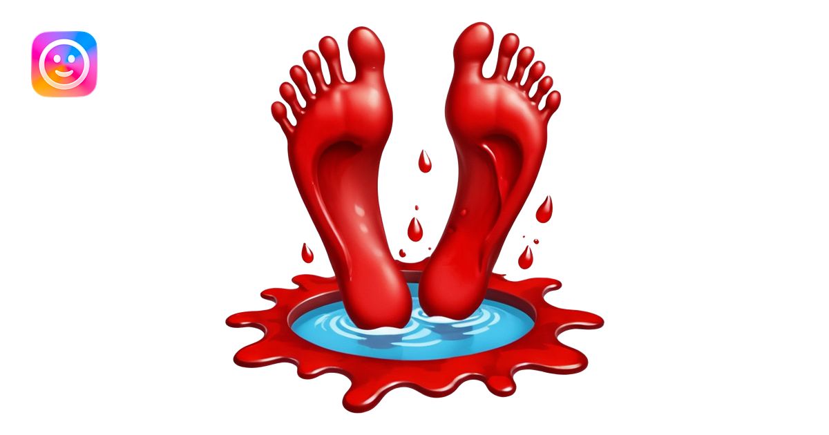 a human footprint in a pool of blood with splashes emoji | AI Emoji ...