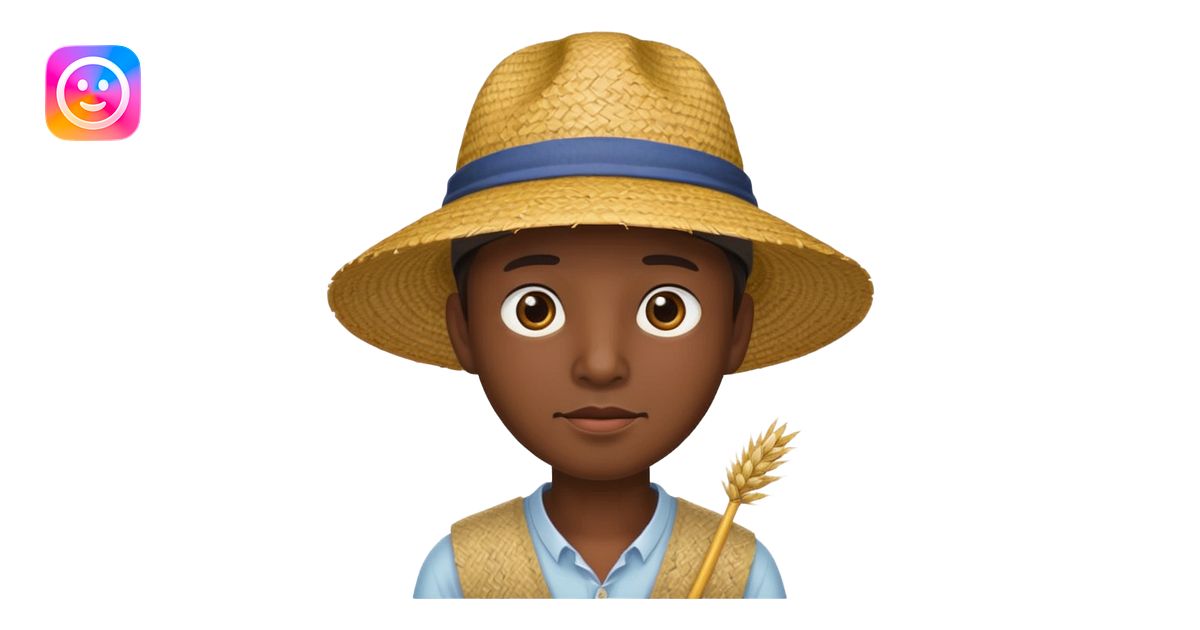 Chinese guy stereotype with straw hat and little eyes emoji | AI Emoji ...