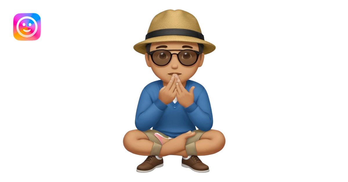 A man squatting down and holdig his hand flat a bit above the ground ...