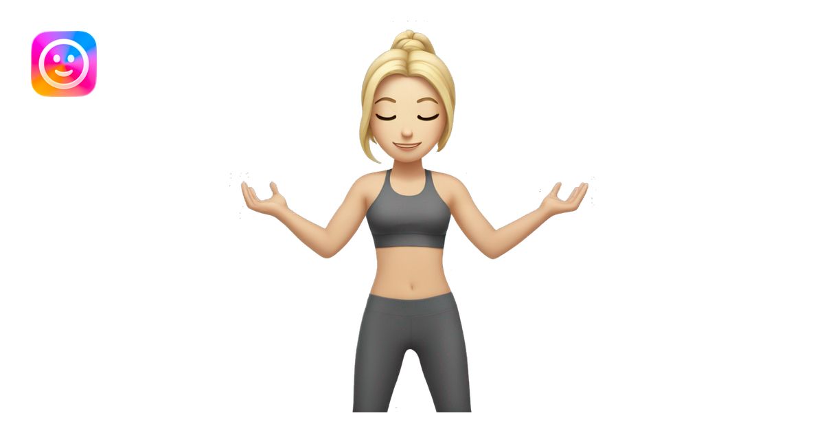 yoga pose hands together white girl emoji | AI Emoji Generator