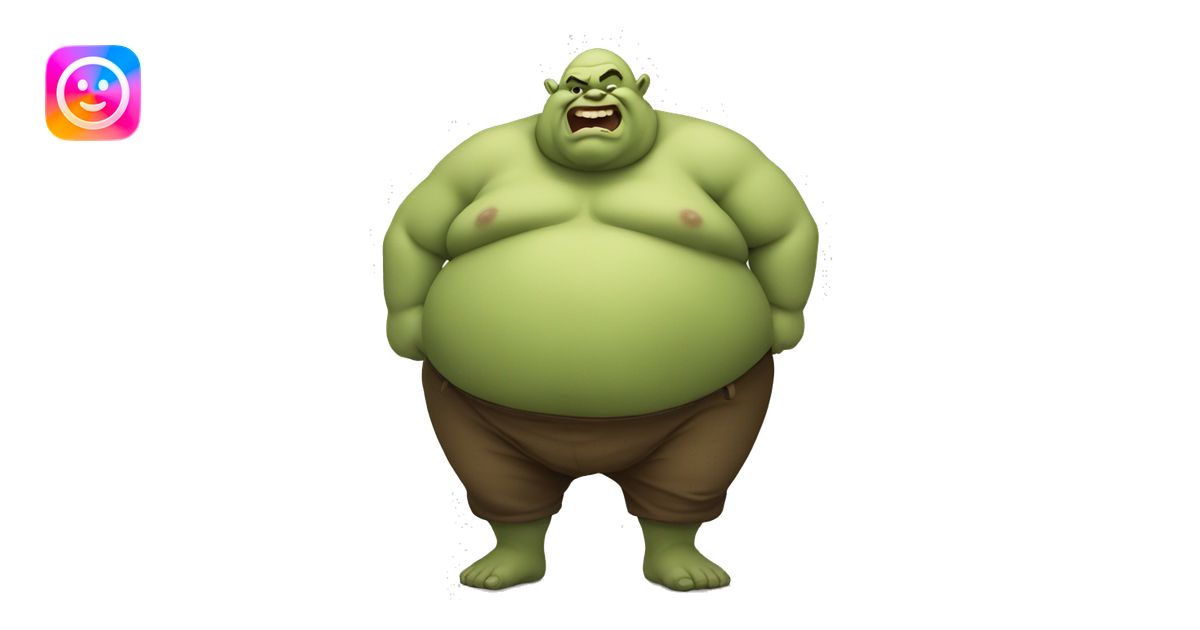 fat ogre rubbing belly emoji | AI Emoji Generator