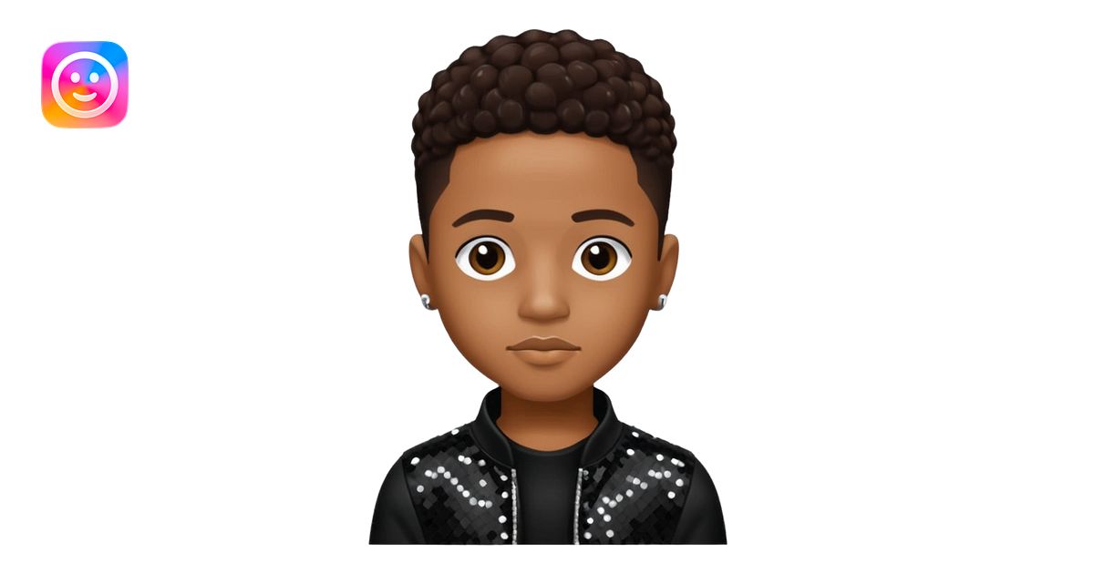 Lil Fizz from B2K with dark brown hair, black sequin outfit emoji | AI ...