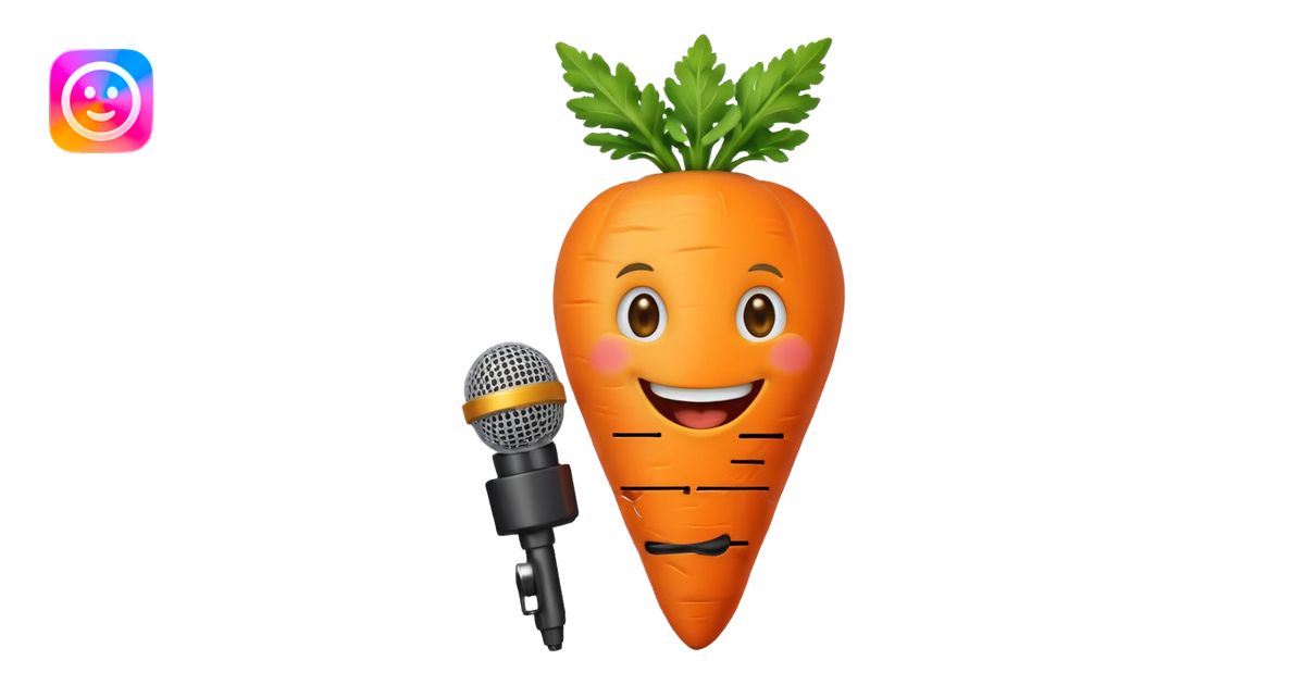 singing carrot with microphone emoji | AI Emoji Generator