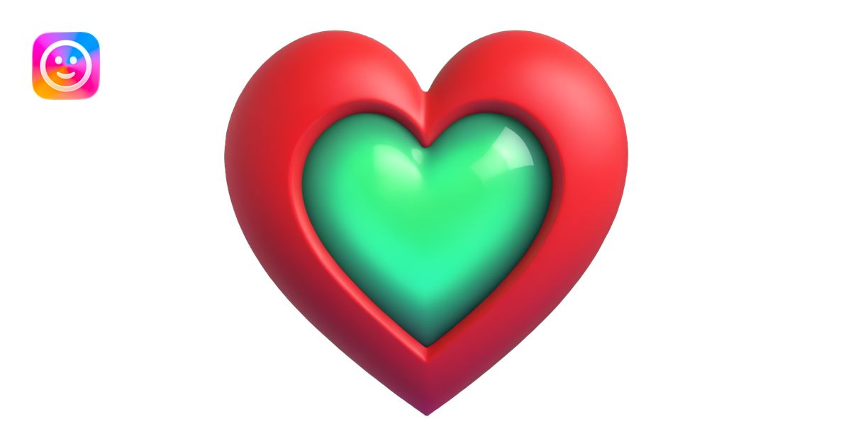 3D emoji style red heart with magical glowing core emoji | AI Emoji ...