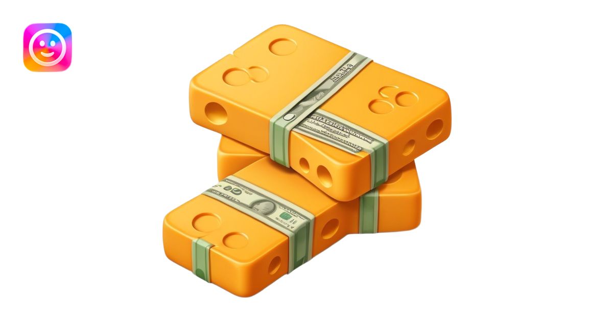 Cheddar that looks like money bands emoji | AI Emoji Generator