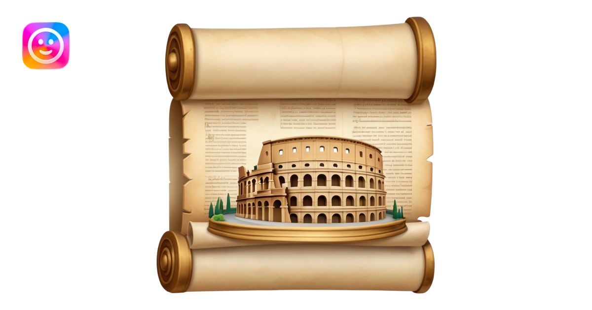 An icon featuring an ancient scroll, surrounded by famous historical ...