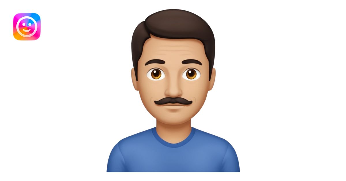 Marcus Patrick (b.1974) with dark brown hair and thin mustache emoji ...