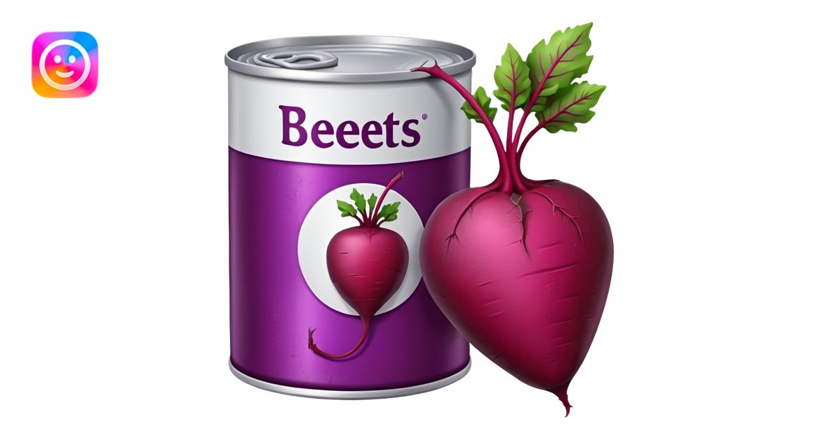 can of beets with a beetroot on the front emoji | AI Emoji Generator