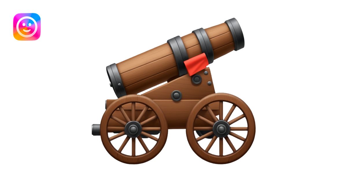 Create an emoji of a war cannon. The cannon should be brown. The cannon ...