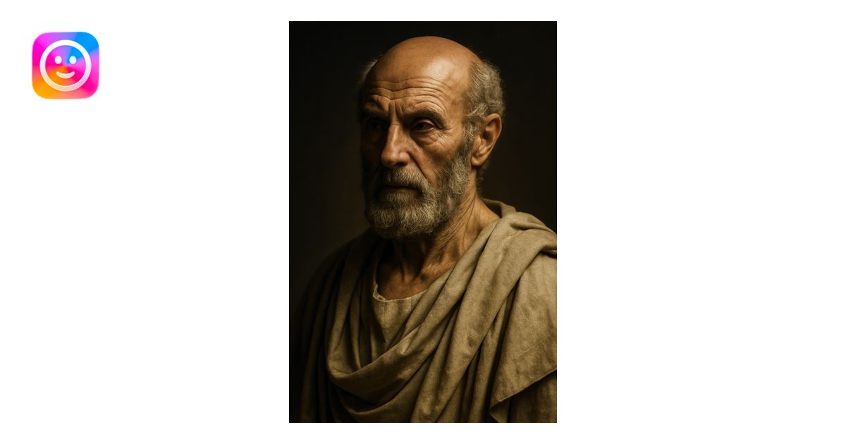 cinematic, realistic portrait of Hippocrates, the father of medicine ...