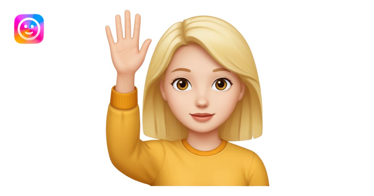 Girl waving emoji | AI Emoji Generator