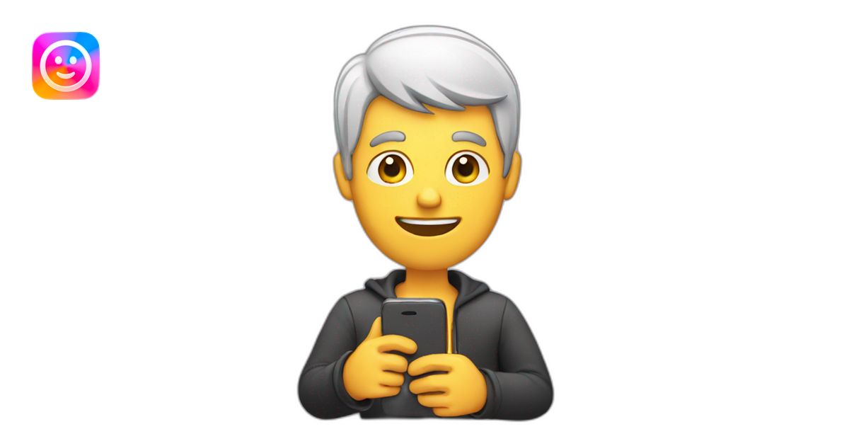guy scrolling with phone emoji | AI Emoji Generator
