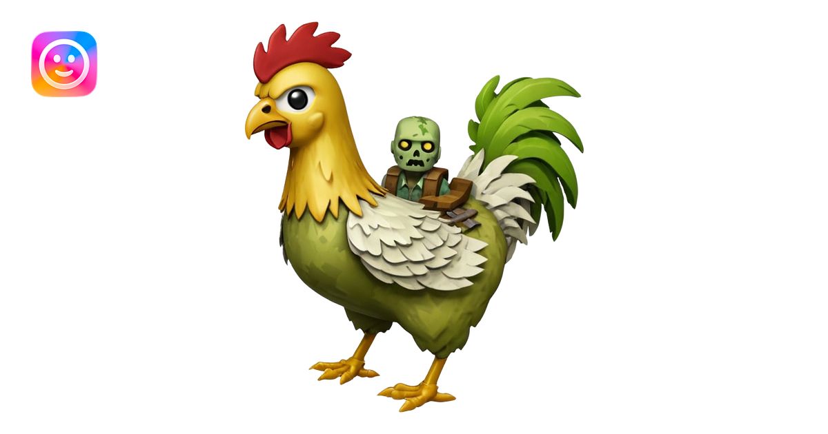 Minecraft Chicken jockey emoji | AI Emoji Generator