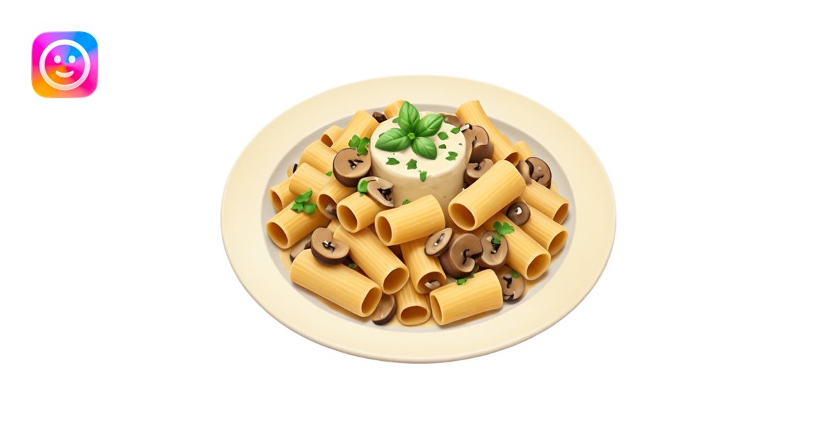 rigatoni mushrooms with creamy sauce emoji | AI Emoji Generator