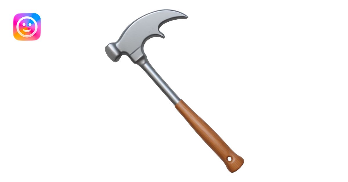 Generate a highly detailed, realistic 3D icon of a standard claw hammer ...