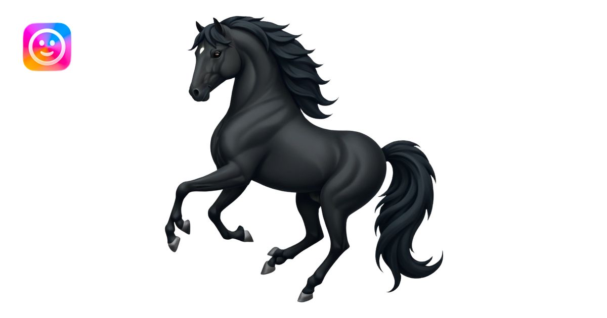 Black full horse two legs up emojis emoji | AI Emoji Generator