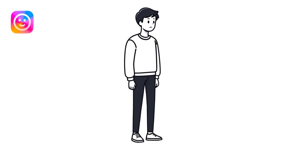 awkward standing image | AI Emoji Generator