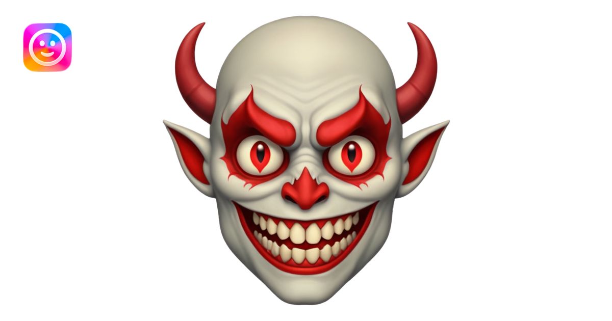 alastor the demon, smiling with his evil red eyes and long evil red ...