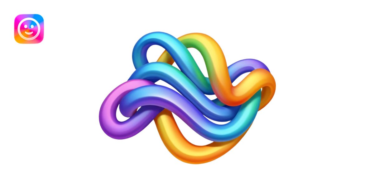 abstract flowing lines intertwining with each other emoji | AI Emoji ...
