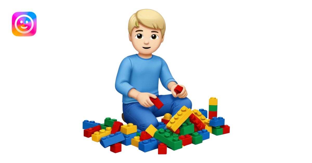 boy playing with legos full body emoji | AI Emoji Generator